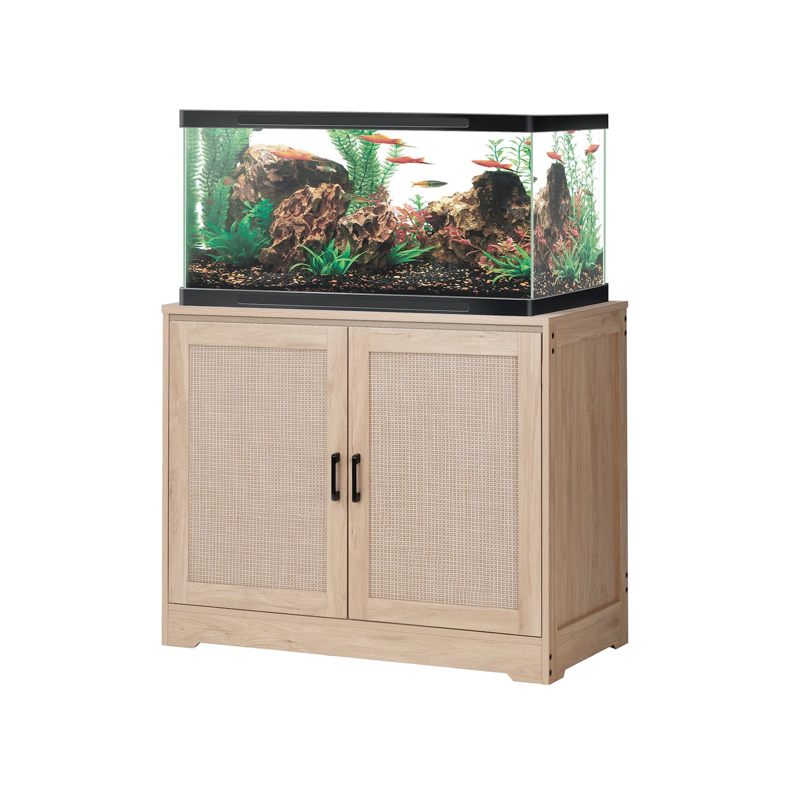 Unipaws 30-50 Gallon Aquarium Stand | Fish Tank Cabinet with Rattan ...