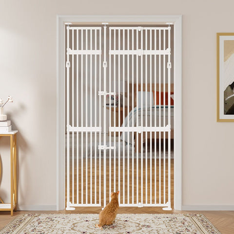 Multi-Size Extra Tall Cat Gate | Pressure-Mounted Pet Barrier with Cat ...