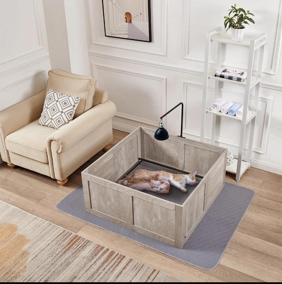 Unipaws Whelping Box for Dogs & Cats | Safe & Expandable Birthing Pen ...